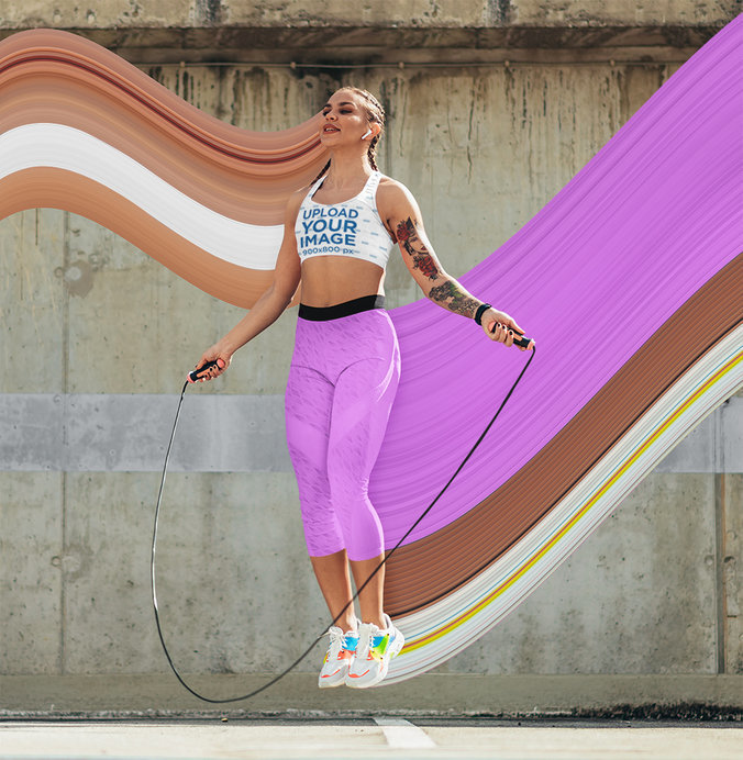 Placeit - Kinetic Mockup of a Fitness Woman Wearing a Sports Bra and ...