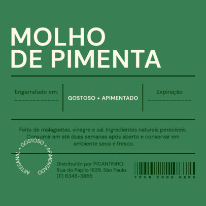 Placeit - Front Label Template for a Homemade Pepper Sauce