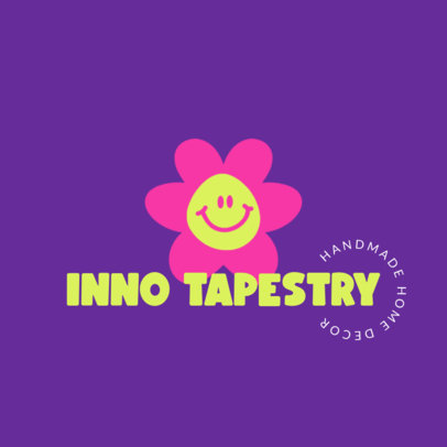 Placeit - Logo Maker for Artisanal Tufting Rugs Featuring a Flower Icon