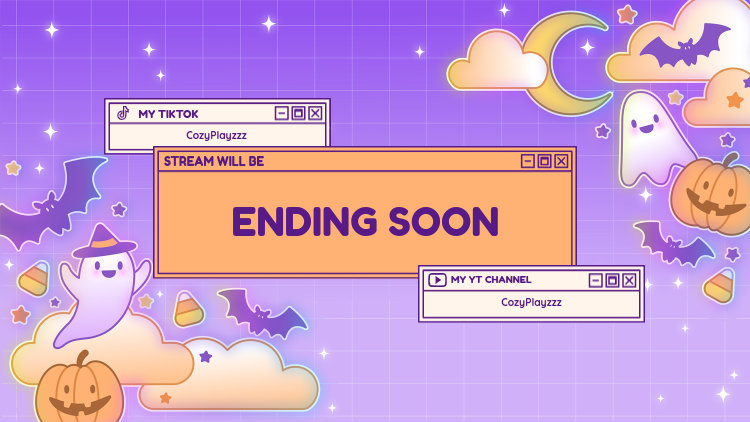 Placeit - Twitch Ending Soon Screen Creator With Cute Halloween Graphics