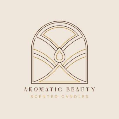 Placeit - Boho-Themed Logo Template for a Scented Candles Store