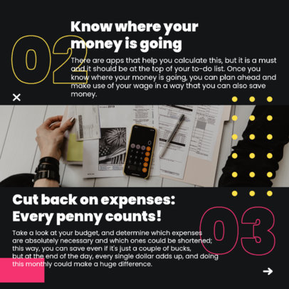Placeit - Instagram Post Template for a Personal Finance Tips Carousel