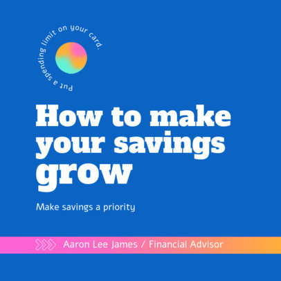 Placeit - Instagram Post Template Featuring Financial Advice to Save Money