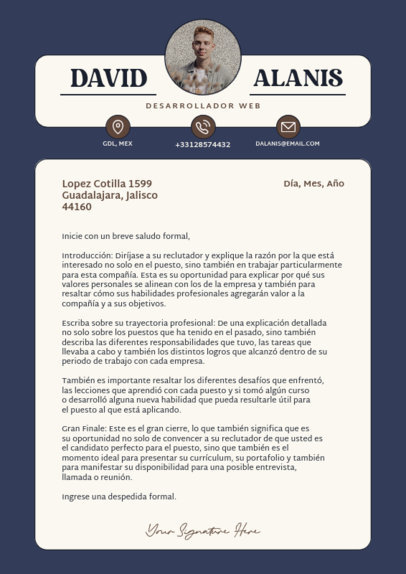 Placeit - LinkedIn Cover Letter Template Featuring a Minimalist Layout