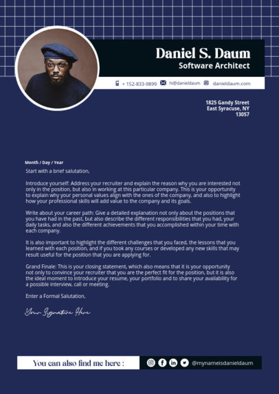 Placeit - Professional LinkedIn Cover Letter Template for a Software ...