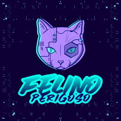 Placeit - Cyberpunk Logo Generator Featuring a Stray-Inspired Cougar ...