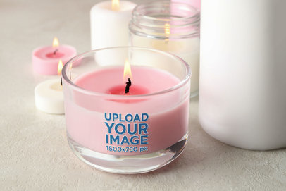 Placeit - Mockup of a Candle Featuring a Comfy Setting