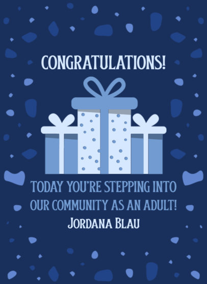 Placeit - Greeting Card Template for a Bar Mitzvah with a Torah Graphic