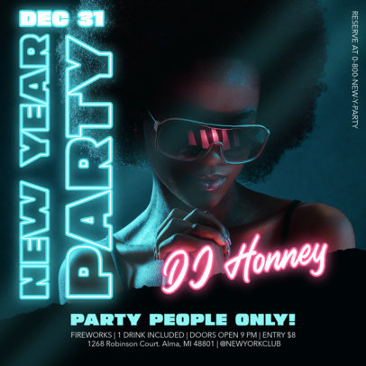 Placeit - Instagram Post Creator for an NYE Celebration with a Guest DJ
