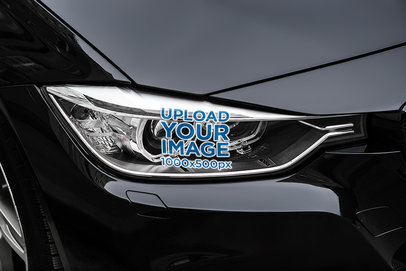 Placeit - Mockup of a Decal Placed on a Modern Car's Headlight