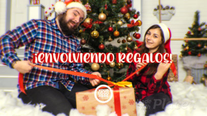 Placeit - Intro Video Template for a Christmas Gifts Wrapping Tutorial