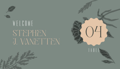 Placeit - Wedding Guest Place Card Maker Featuring Botanic Decorations