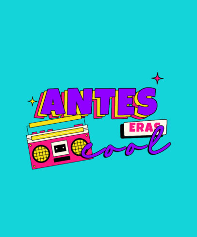 Placeit - Retro T-Shirt Design Generator Featuring a 90s Nostalgia Theme