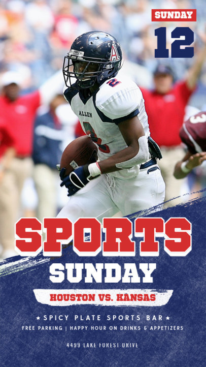 Placeit - Football-Themed Instagram Story Generator to Promote a Sports Bar