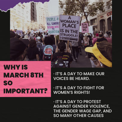 Placeit - Instagram Post Creator Featuring Reasons to Protest on Women ...