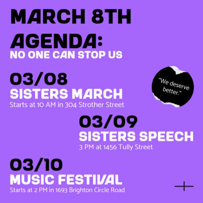 Placeit - Instagram Post Template for a Women's Day Informative Agenda