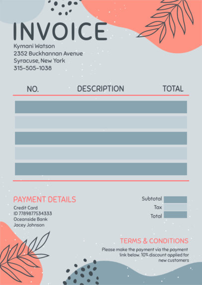 Placeit - Colorful Invoice Template Featuring Abstract Figures