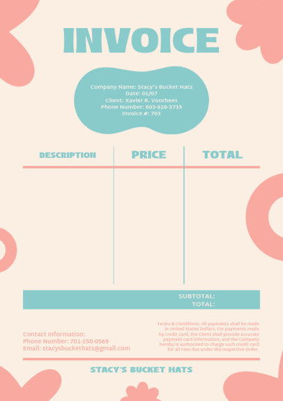 Placeit - Minimalist Invoice Creator for a Pajama Store