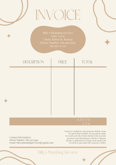 Placeit - Barber's Shop Invoice Template Featuring Abstract Graphics