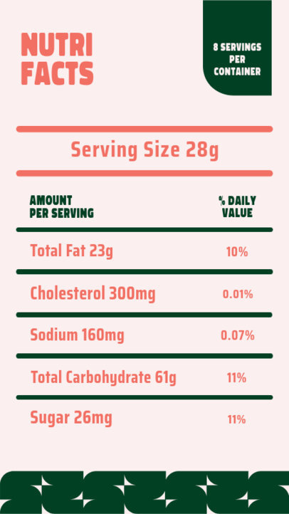 Placeit - Vertical Nutrition Facts Label Generator for Food Products
