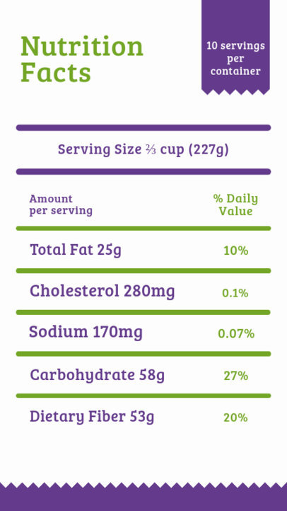 Placeit - Label Design Template Featuring Nutritional Information