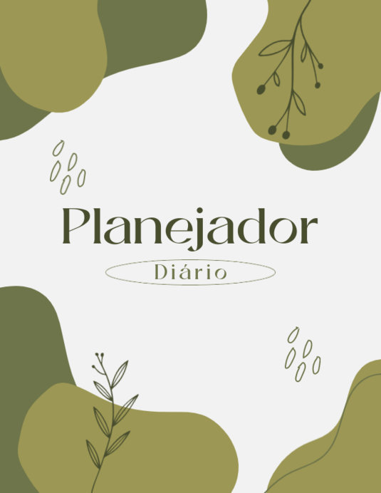 Placeit - Planner Cover Design Template Featuring Botanic Doodles