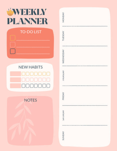Placeit - Planner Maker Featuring Floral Graphics for Weekly Activities