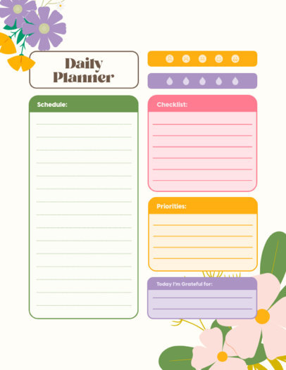 Placeit - Planner Cover Maker Featuring a Colorful Flower Bouquet ...