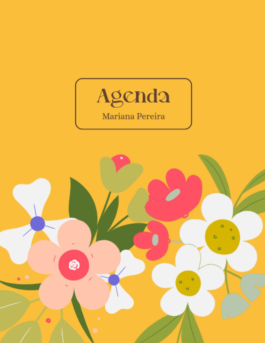 Placeit - Planner Cover Creator Featuring a Floral Aesthetic With ...