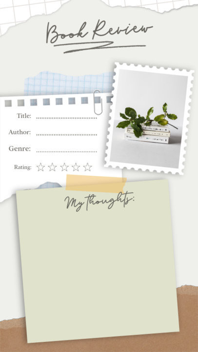 Placeit - Book Review Instagram Story Maker Featuring a Collage Style