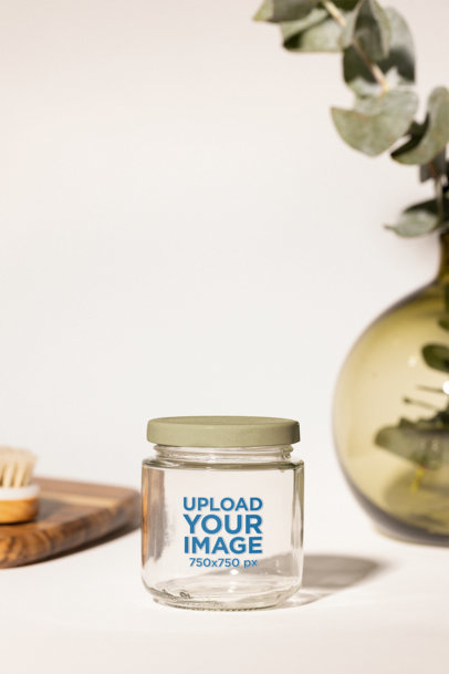 Placeit - Mockup of a Glass Jar in an Aesthetic Environment