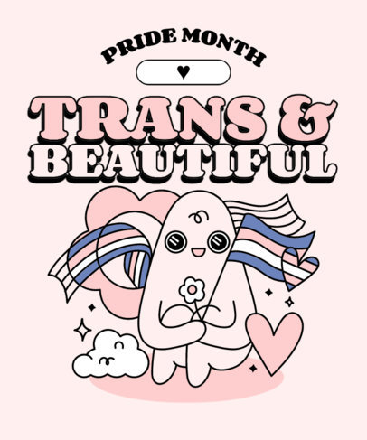 Placeit - T-Shirt Design Generator with a Transgender Pride Text
