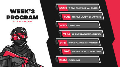 Placeit - Twitch Screen Design Maker Featuring a Streaming Schedule