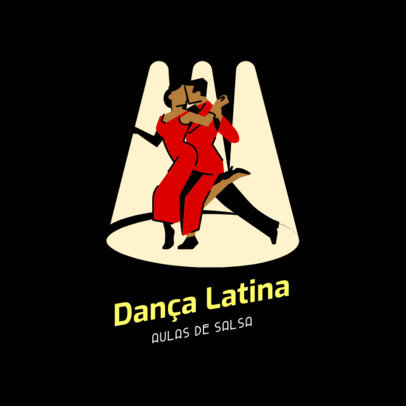 Placeit - Salsa Dancing Studio Logo Generator with an Illustrated Couple