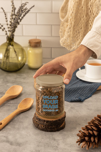 Placeit - Video of an Eco Jar Being Placed on a Kitchen Table