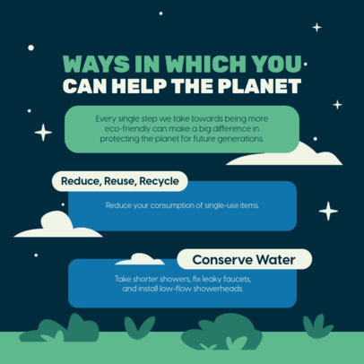 Placeit - Instagram Post Creator With Earth Day Ideas to Help the Planet