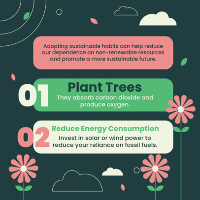 Placeit - Infographic Instagram Post Generator With Tips to Save the Planet