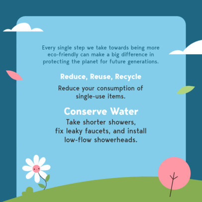Placeit - Instagram Post Template with Eco-Friendly Tips for an Earth ...
