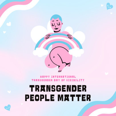 Placeit - Instagram Post Maker Featuring a Wavy Transgender Pride Flag ...