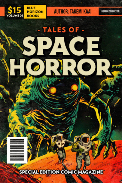 Placeit - Book Spine Creator Featuring Space Horror Stories