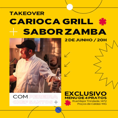 Placeit - Instagram Post Template for an Upcoming Restaurant Takeover Event