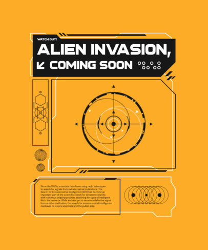 Placeit - T-Shirt Design Generator With an Aliens Theme for UFO Day
