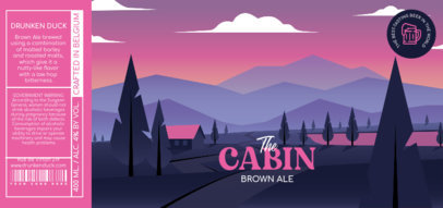Placeit - Beer Label Design Creator Featuring Illustrated Mountains