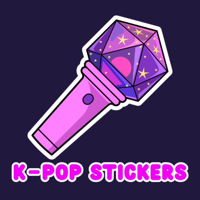 Placeit - K-Pop Sticker Maker Featuring a Lightstick Graphic