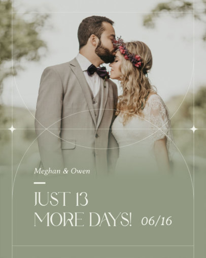 Placeit - Instagram Post Maker Featuring Wedding Pictures with Countdowns