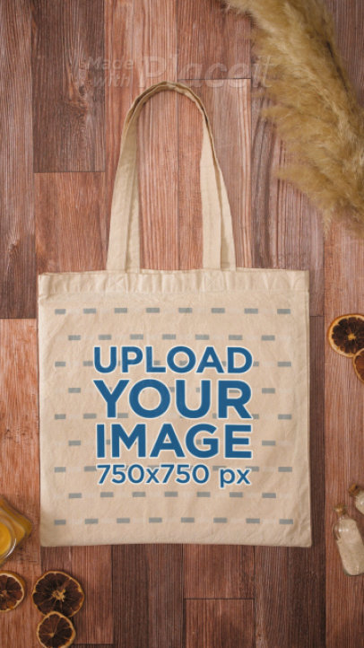 Placeit - Illustrated Video Featuring a Tote Bag and Animated Colorful ...