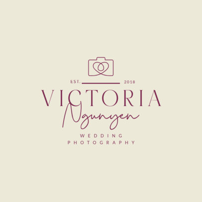 Placeit - Wedding Photography Service Logo Template with a Camera Symbol