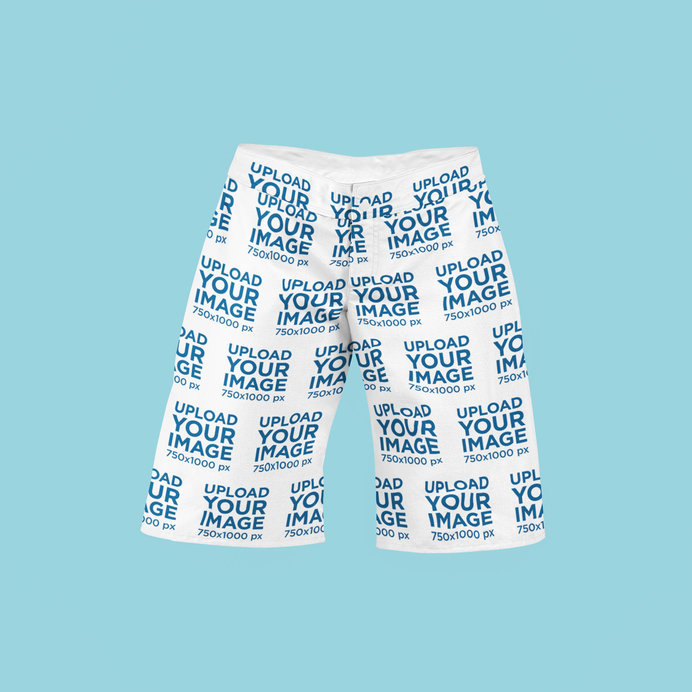 Placeit - Mockup of a Pair of Swim Trunks with a Customizable Background