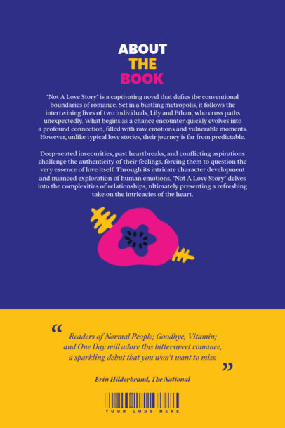 Placeit - Back Book Cover Maker Featuring an Illustrated Flower with a ...