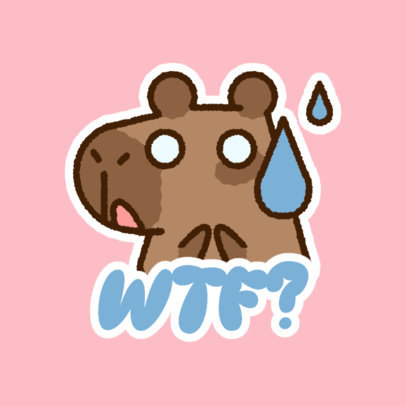 Placeit - Twitch Emote Maker Featuring a Capybara with a Nope Sign